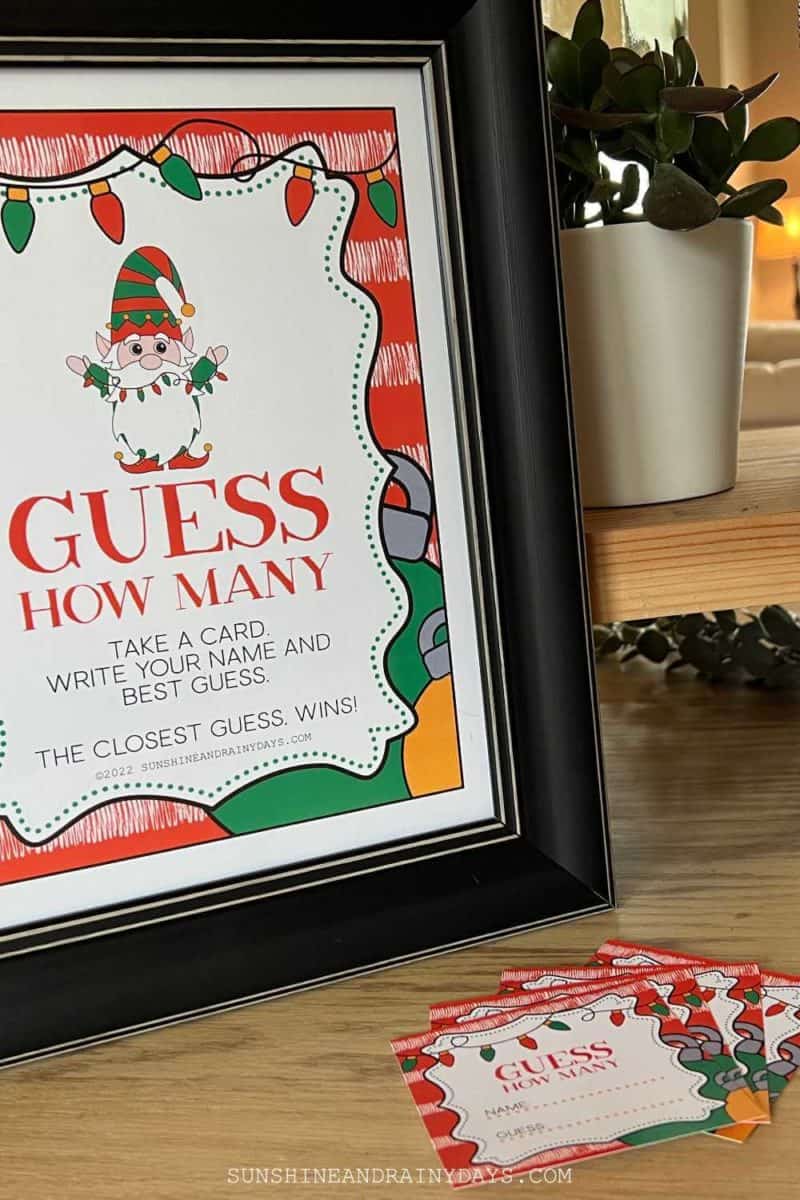 Guess How Many Christmas Party Game - Sunshine and Rainy Days