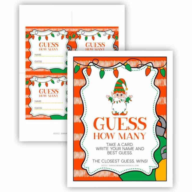 Guess How Many Christmas Party Game - Sunshine and Rainy Days