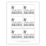 Let Your Light Shine Glow Stick Tags - Sunshine and Rainy Days