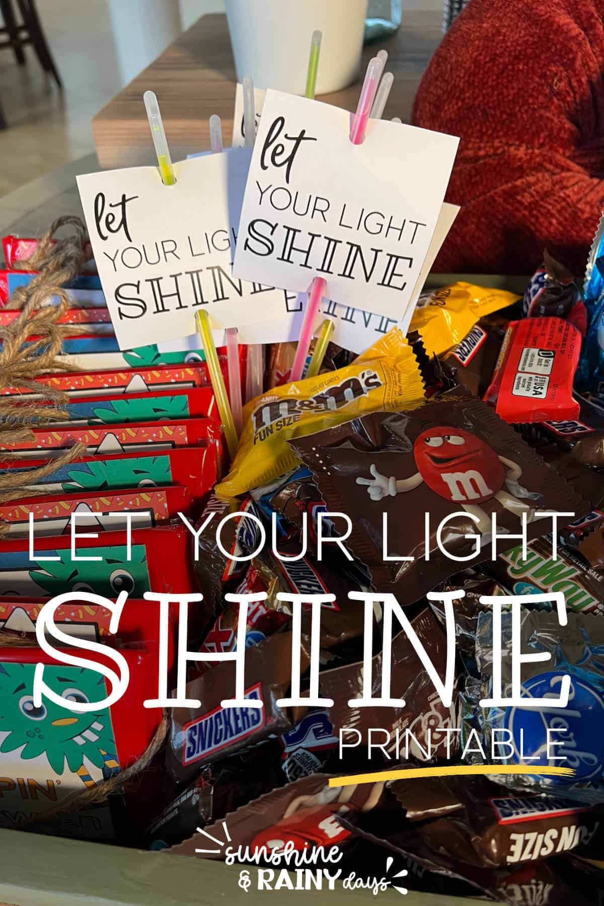 Let Your Light Shine Glow Stick Tags - Sunshine and Rainy Days