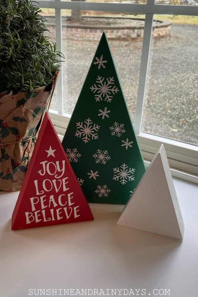 Easy DIY Wood Christmas Tree Triangle - Sunshine and Rainy Days