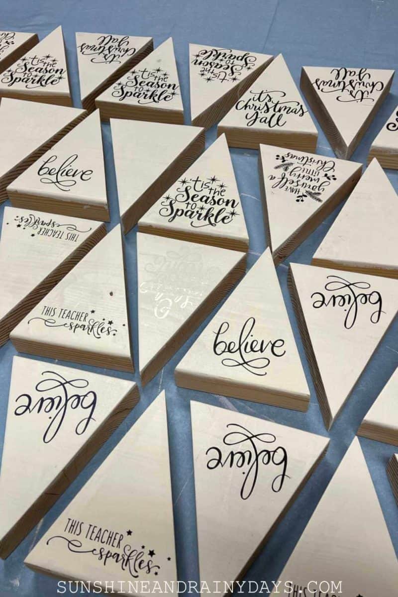 Easy DIY Wood Christmas Tree Triangle - Sunshine and Rainy Days