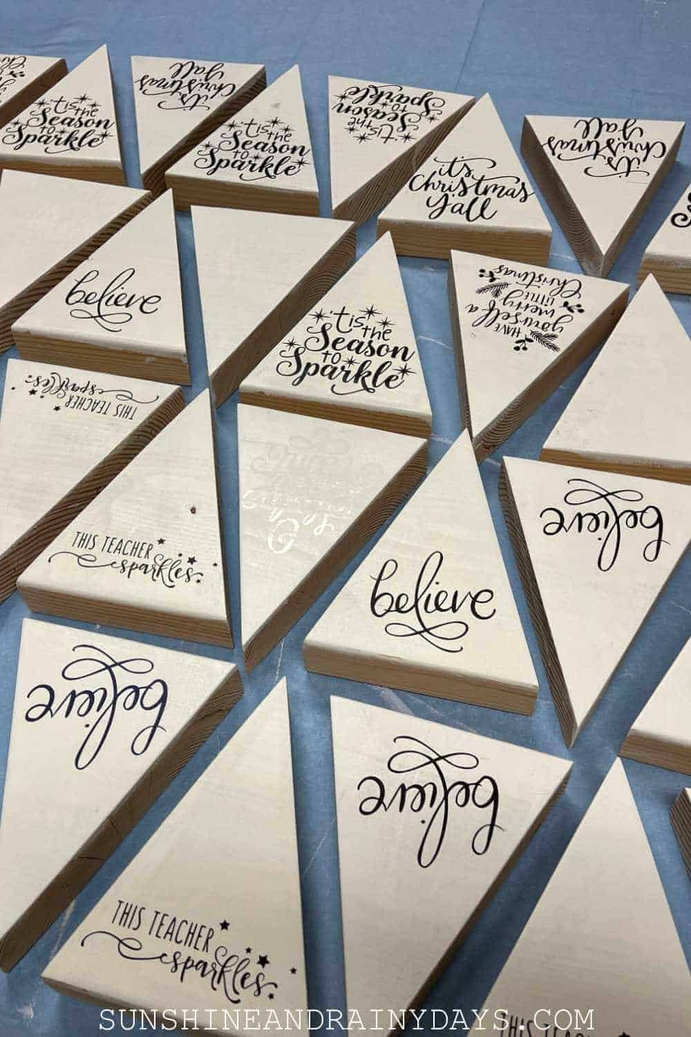 Easy DIY Wood Christmas Tree Triangle - Sunshine and Rainy Days