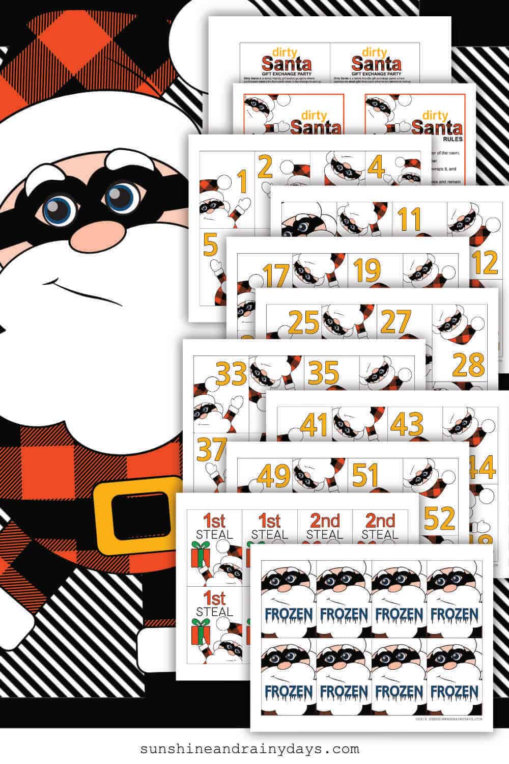 Dirty Santa Rules And Numbers - Sunshine and Rainy Days