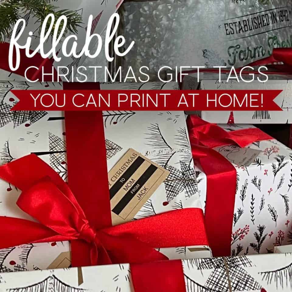 Fillable Christmas Gift Tags - Sunshine and Rainy Days