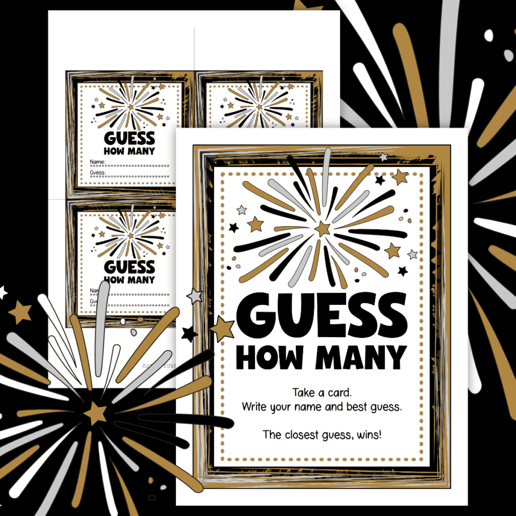 Guess How Many New Year's Eve Party Game - Sunshine and Rainy Days