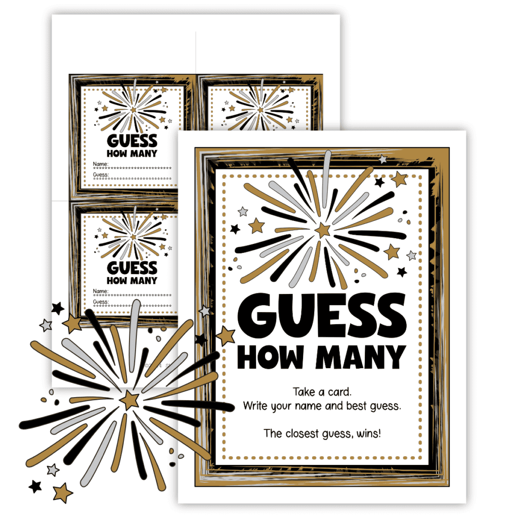 Guess How Many New Year's Eve Party Game - Sunshine and Rainy Days