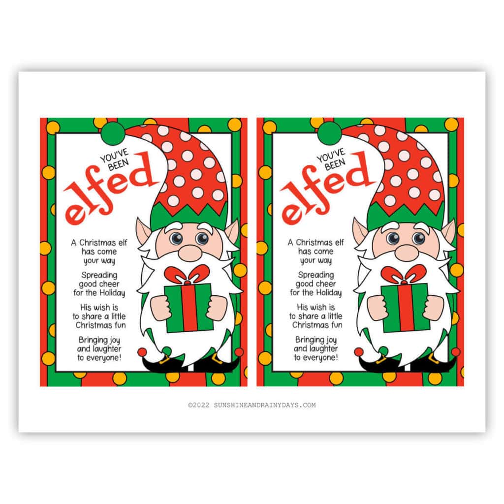 You've Been Elfed Christmas Gift Idea - Sunshine and Rainy Days