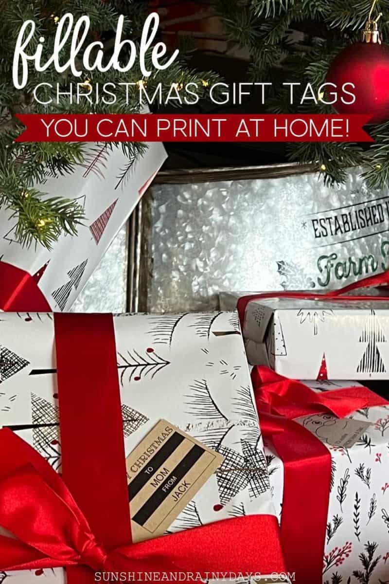 Fillable Christmas Gift Tags - Sunshine and Rainy Days
