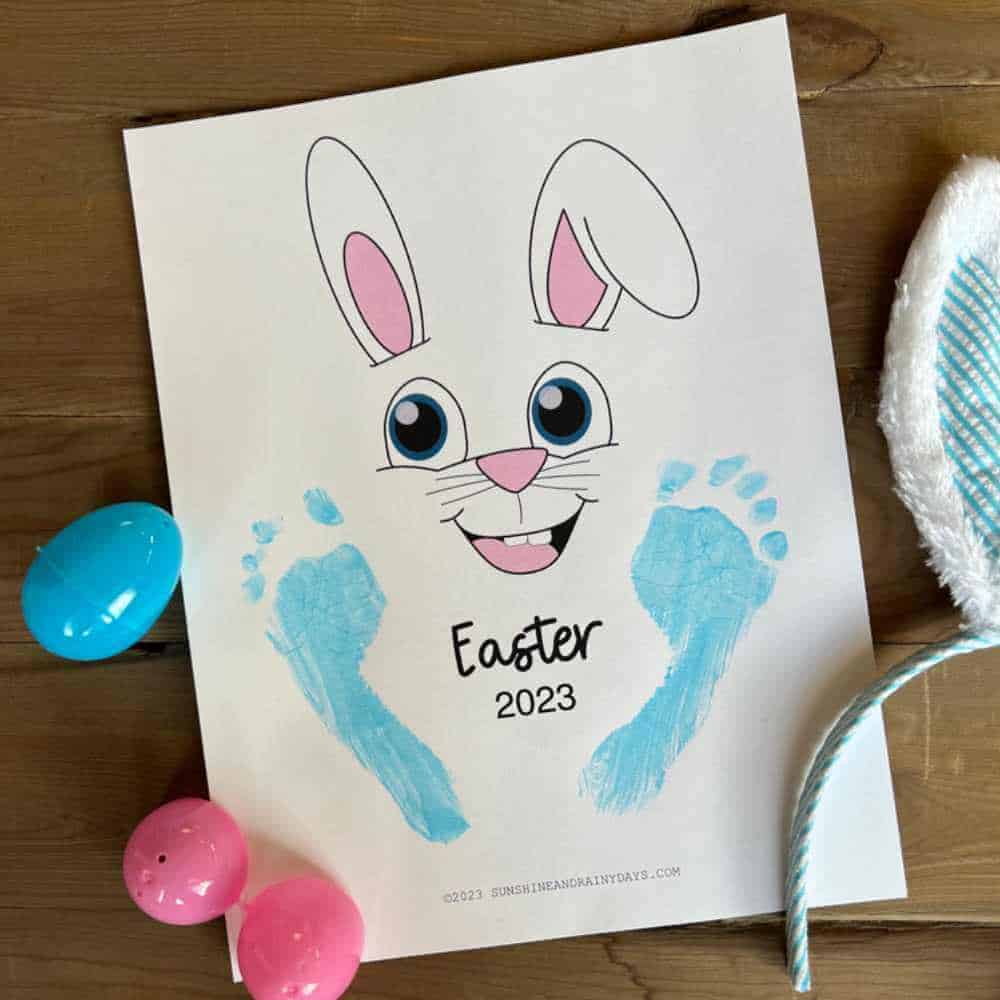 Easter Bunny Footprint Craft - Sunshine and Rainy Days