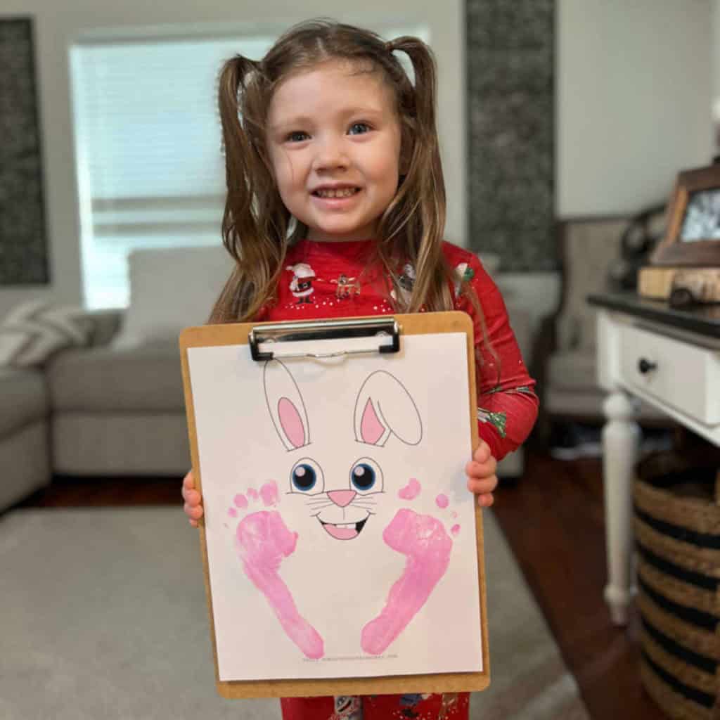 Easter Bunny Footprint Craft Printable - Sunshine and Rainy Days