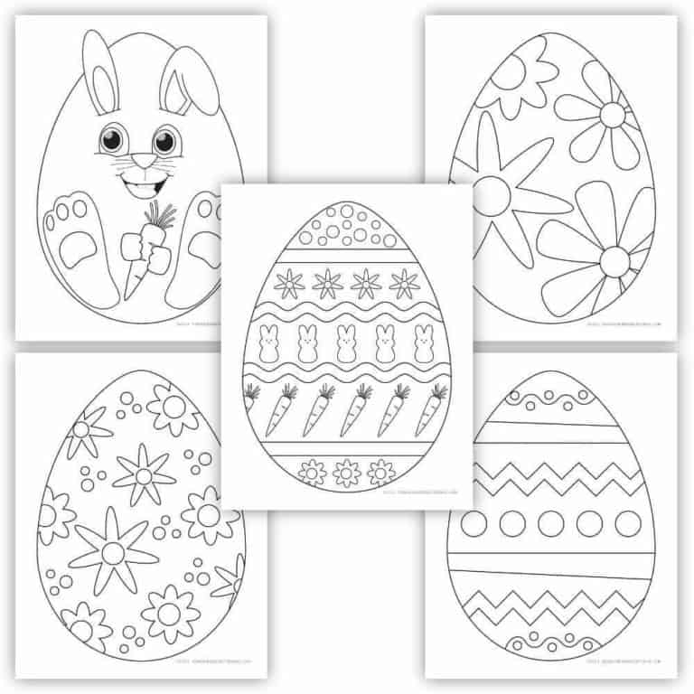 Printable Easter Eggs Coloring Pages - Sunshine and Rainy Days