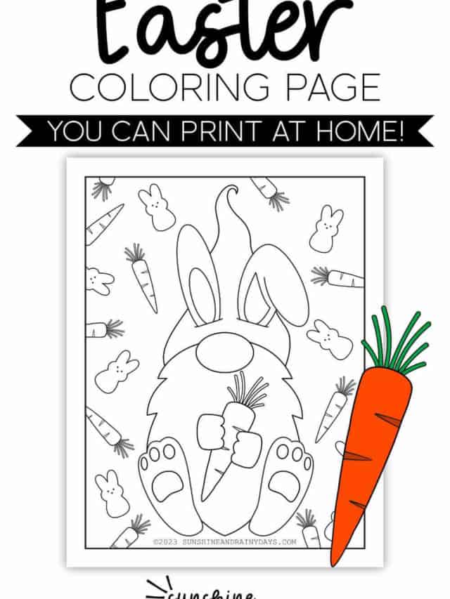 Easter Bunny Coloring Page - Sunshine and Rainy Days