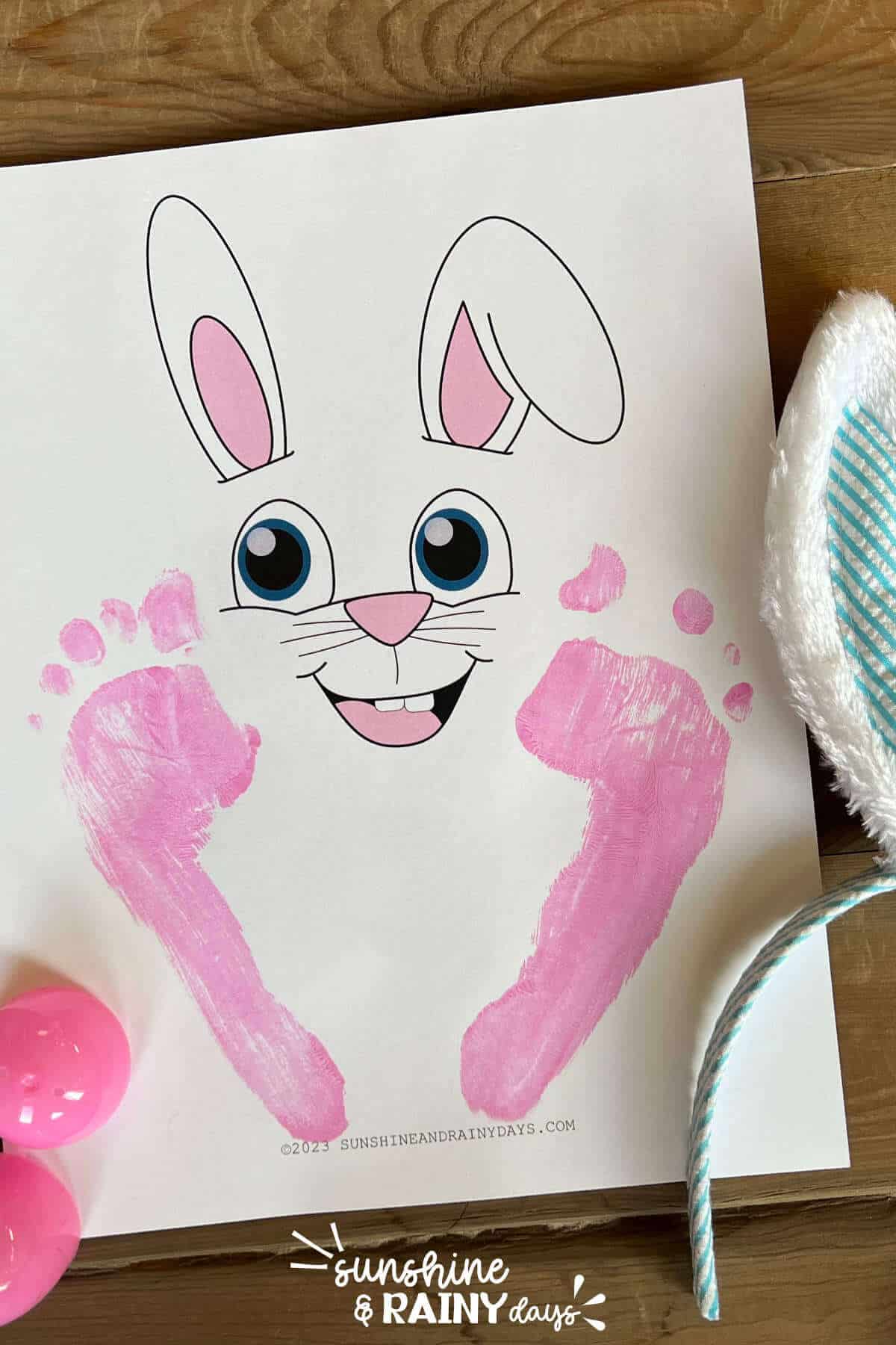 Easter Bunny Footprint Craft Printable - Sunshine and Rainy Days