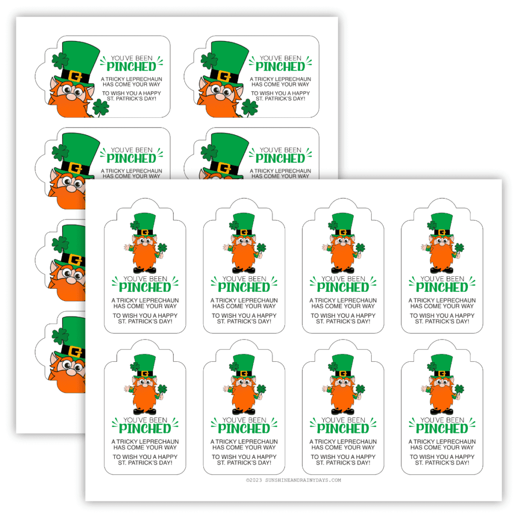 You've Been Pinched Printable Tags For St. Patrick's Day - Sunshine and ...