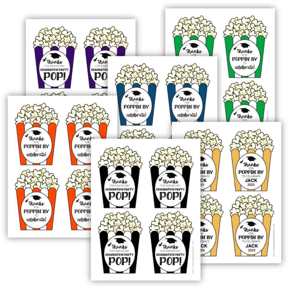 Graduation Popcorn Party Favor - Sunshine and Rainy Days