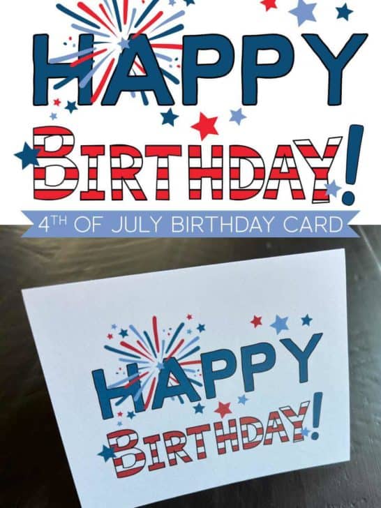 Printable Happy 4th of July Card - Sunshine and Rainy Days