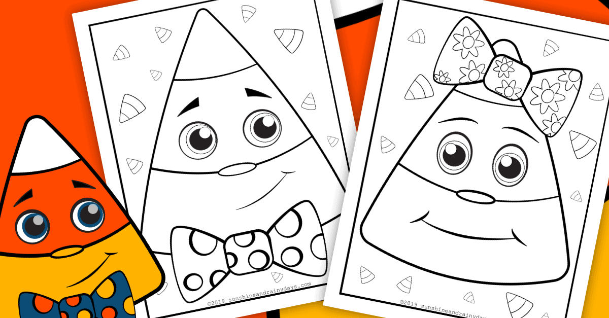 Candy Corn Coloring Pages - Sunshine and Rainy Days