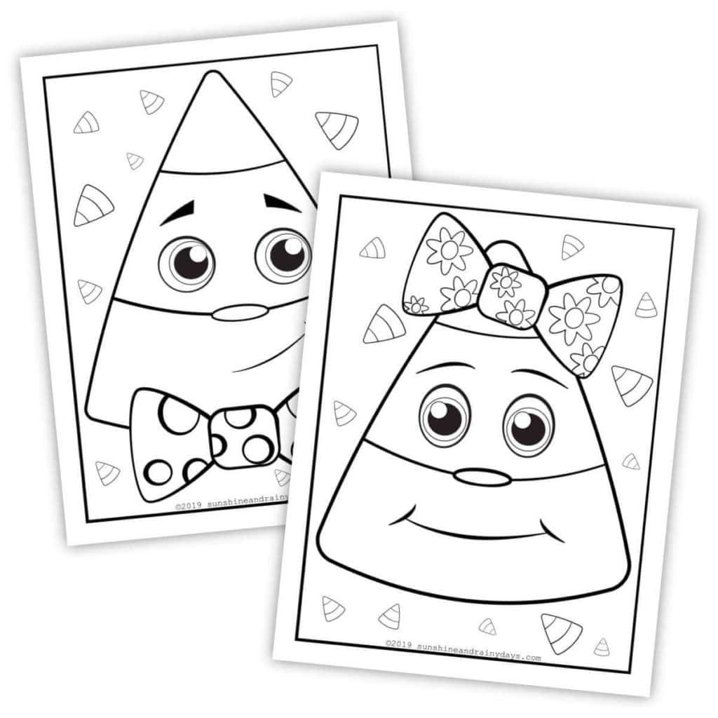 Candy Corn Coloring Pages - Sunshine and Rainy Days