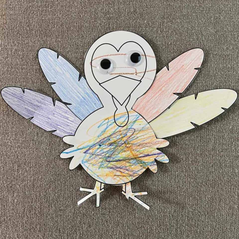 Turkey Coloring Activity - Sunshine and Rainy Days