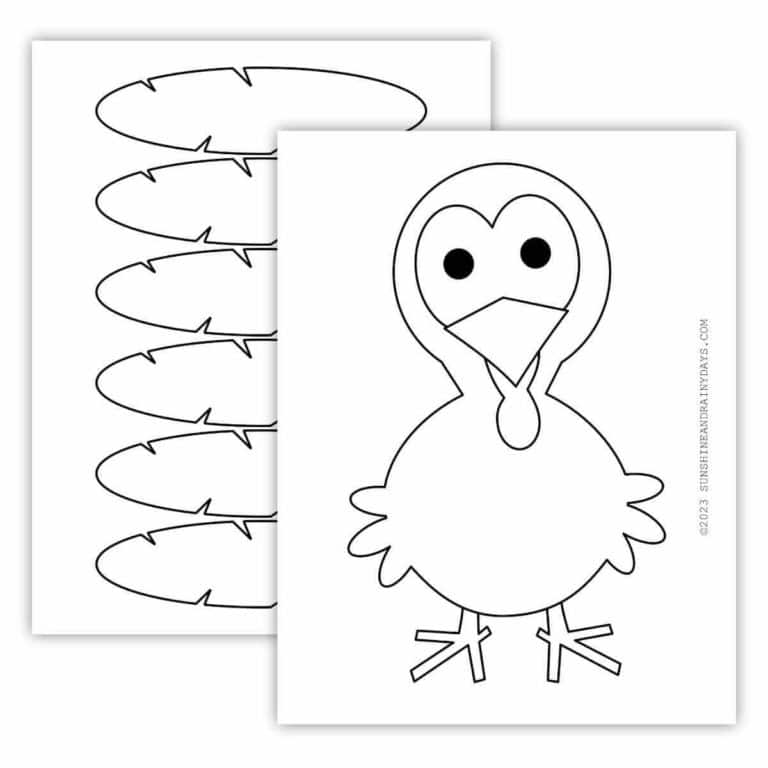 Turkey Coloring Activity - Sunshine and Rainy Days