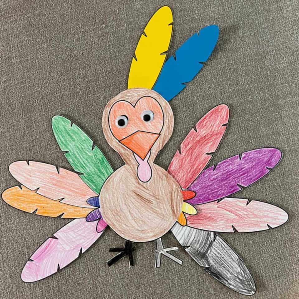 Turkey Coloring Activity - Sunshine and Rainy Days