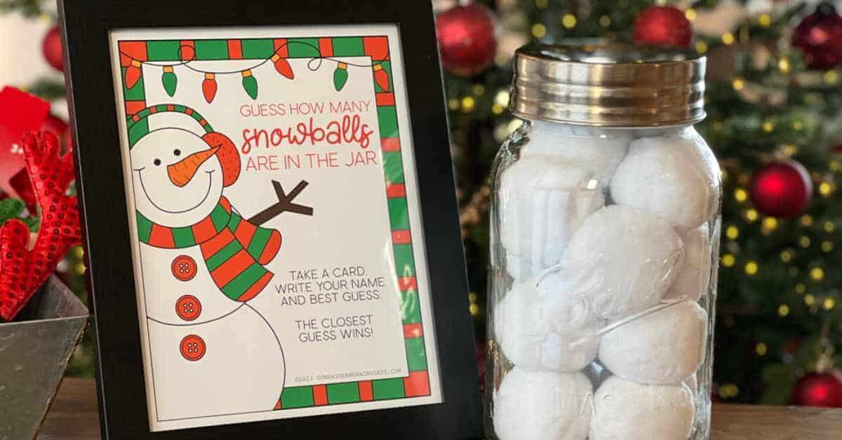 Guess How Many Snowballs Are In The Jar Christmas Game - Sunshine and ...