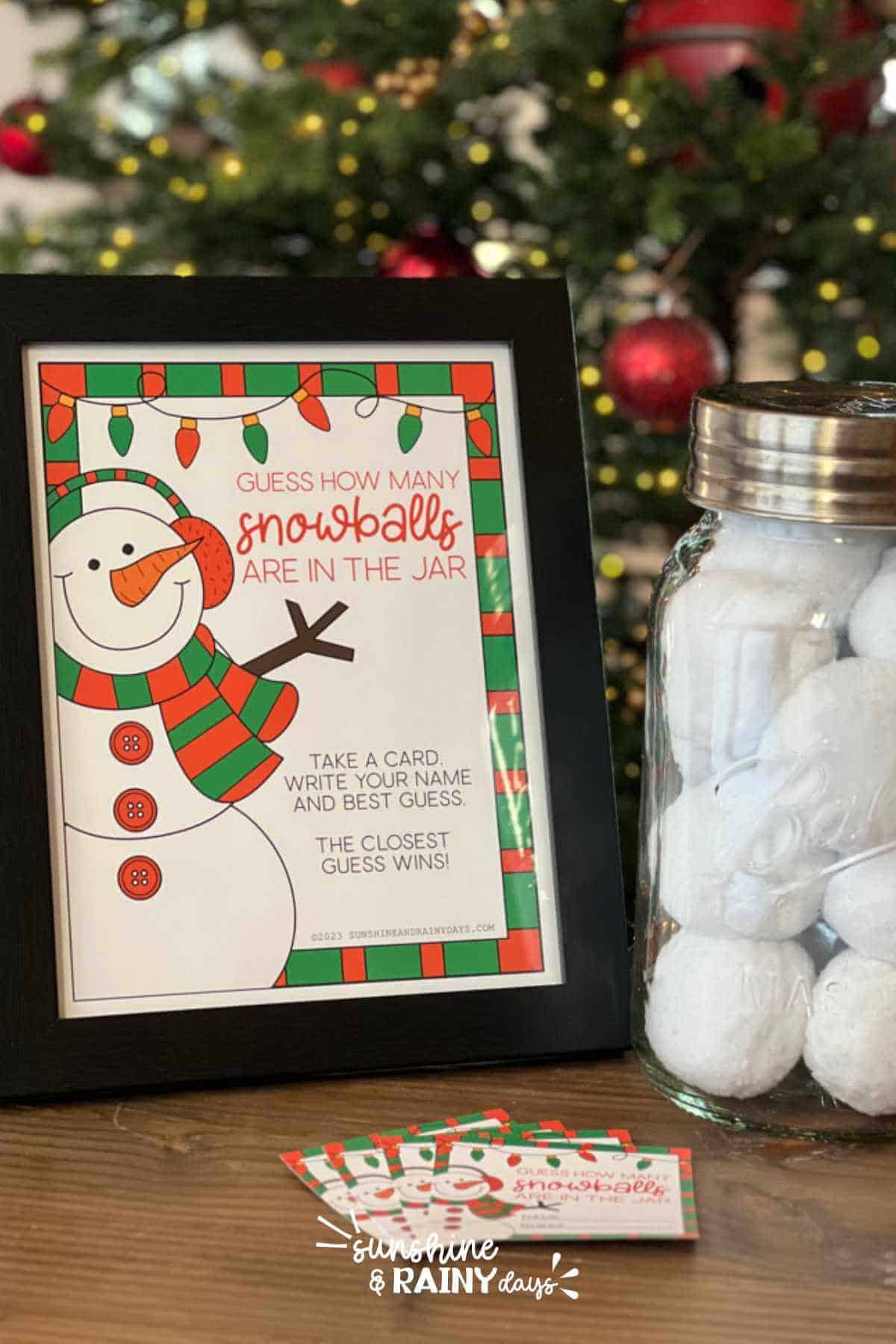 Guess How Many Snowballs Are In The Jar Christmas Game - Sunshine and ...
