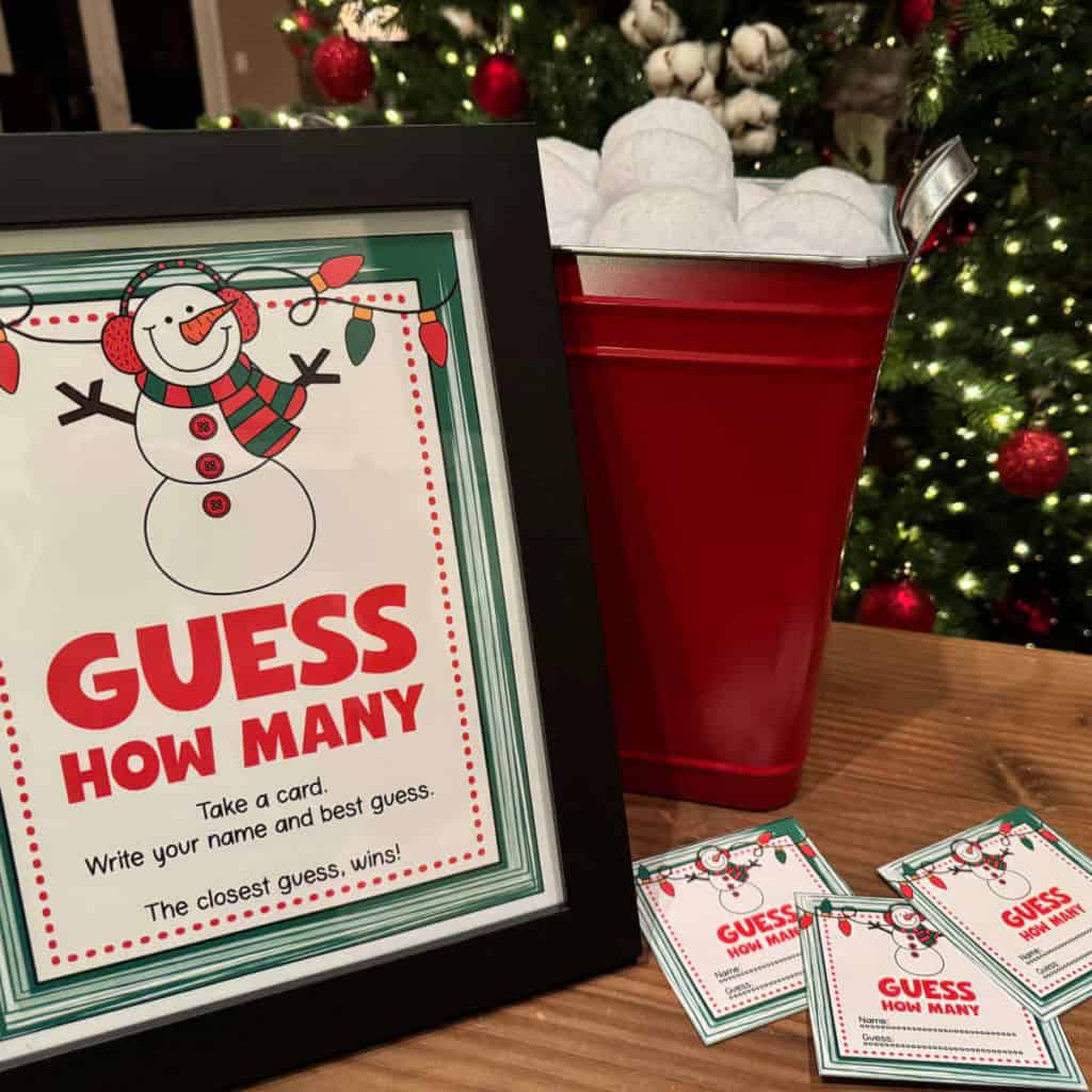 Guess How Many Christmas Party Game - Sunshine and Rainy Days