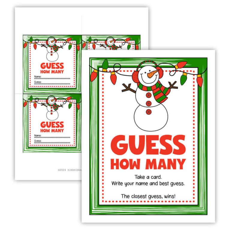 Guess How Many Snowballs Christmas Game - Sunshine and Rainy Days