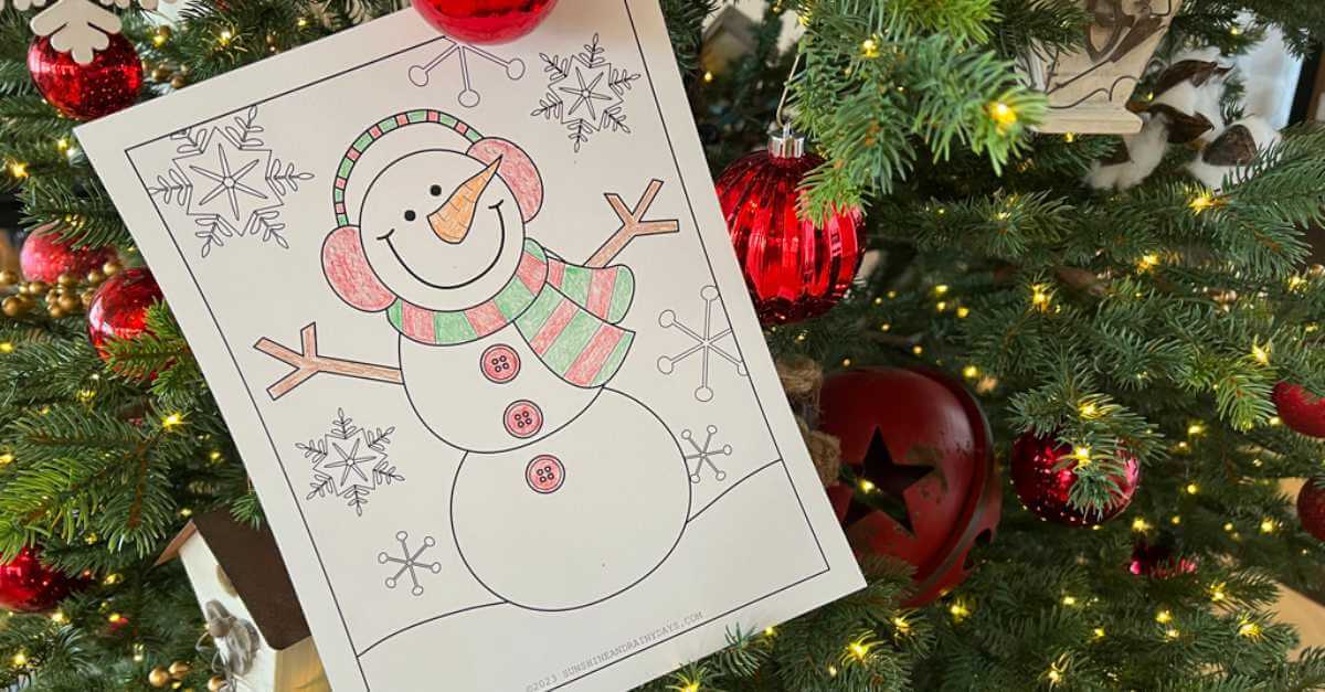 Snowman Coloring Page - Sunshine and Rainy Days