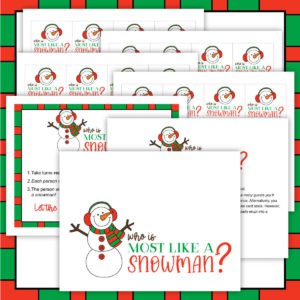 Who Is Most Like A Snowman Christmas Party Game - Sunshine and Rainy Days