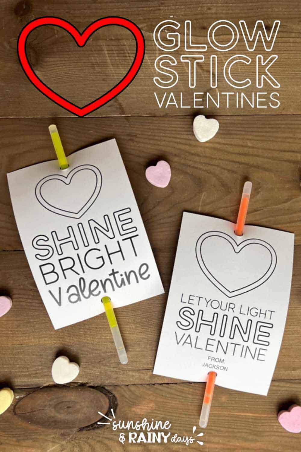 Glow Stick Valentine Idea - Sunshine and Rainy Days