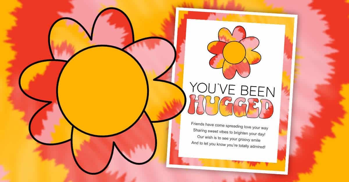 Groovy You've Been Hugged Printable Tags - Sunshine and Rainy Days