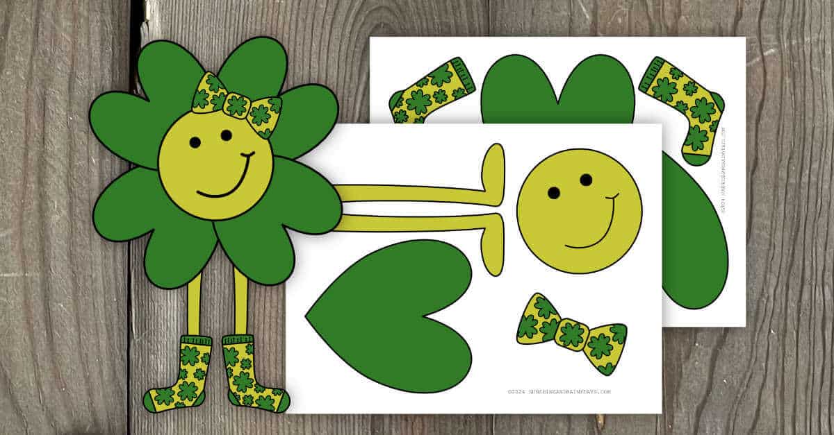 Happy Four-Leaf Clover Craft Template - Sunshine and Rainy Days