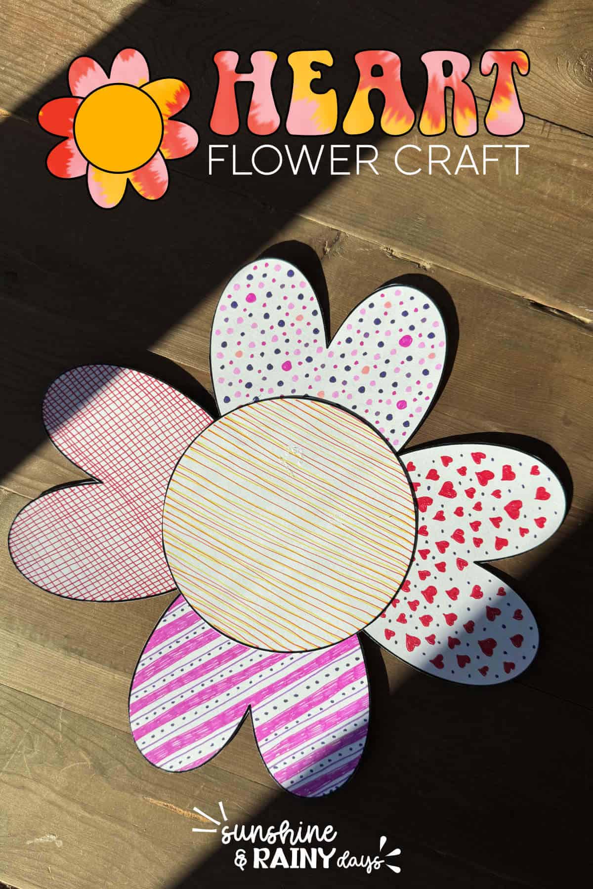 Printable Heart Flower Template - Sunshine and Rainy Days