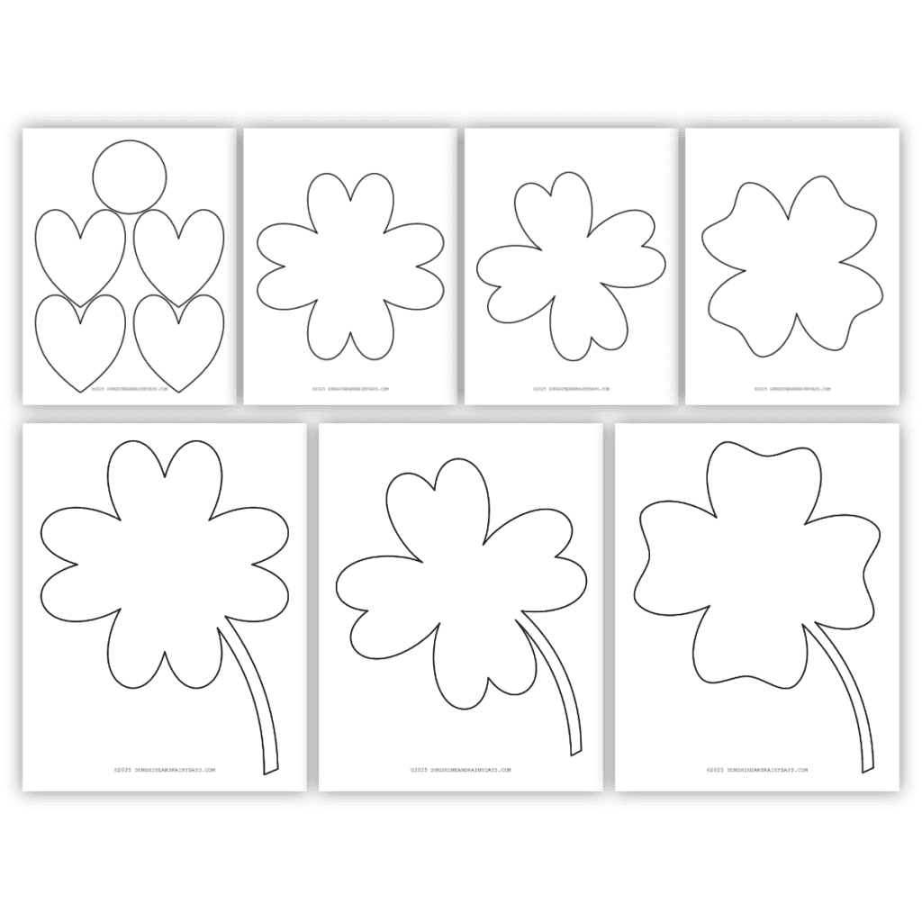 Happy Four-Leaf Clover Craft Template - Sunshine and Rainy Days