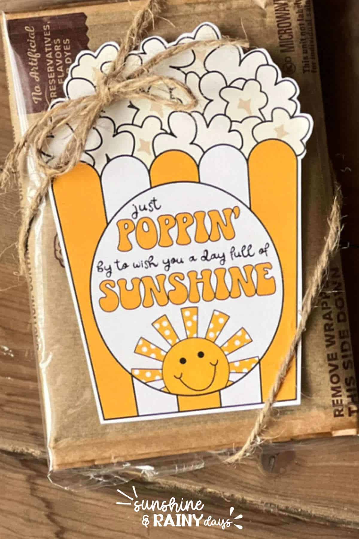 Sunshine Popcorn Tags To Brighten Someone's Day - Sunshine and Rainy Days