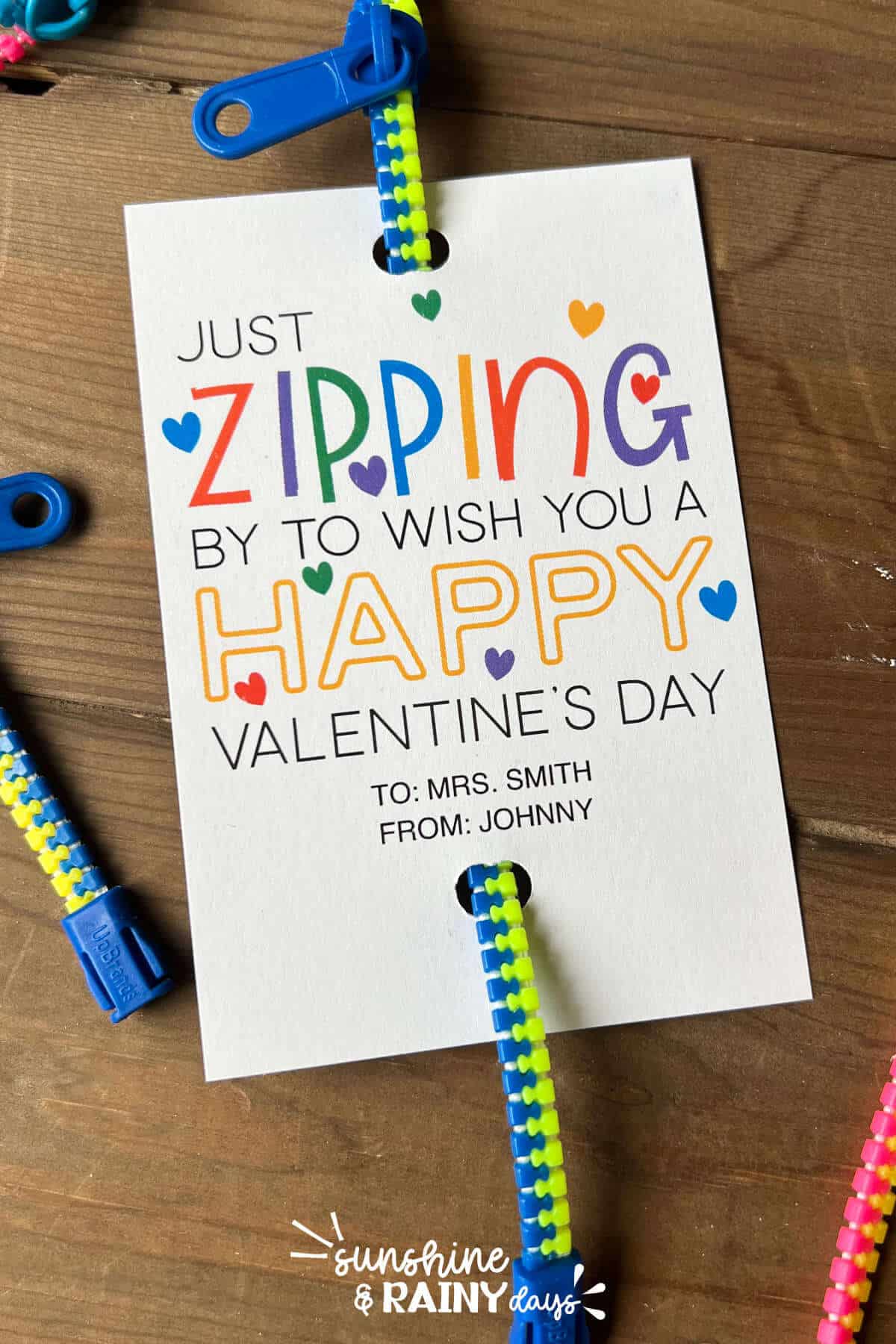 Zipper Bracelet Valentine Idea - Sunshine and Rainy Days