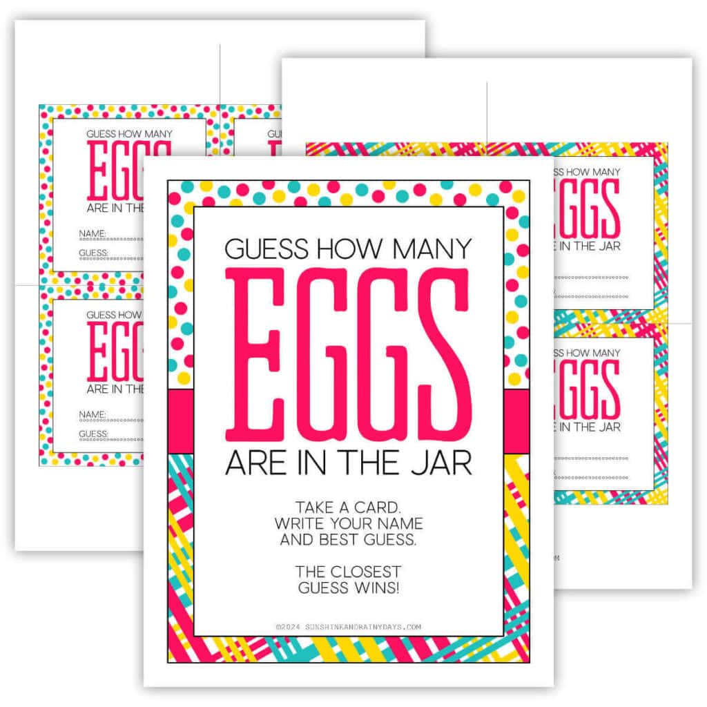 Guess How Many Eggs Are In The Jar Easter Party Game - Sunshine and ...