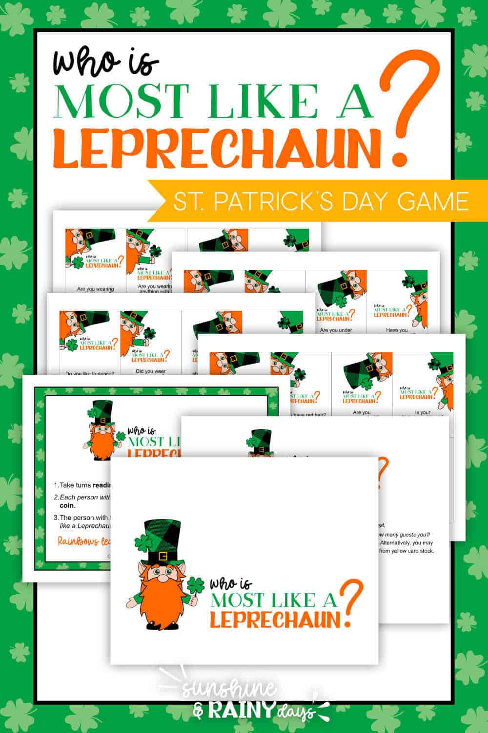 Who Is Most Like A Leprechaun St. Patrick's Day Game - Sunshine and ...