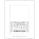 Teacher Appreciation Cards To Color - Sunshine and Rainy Days