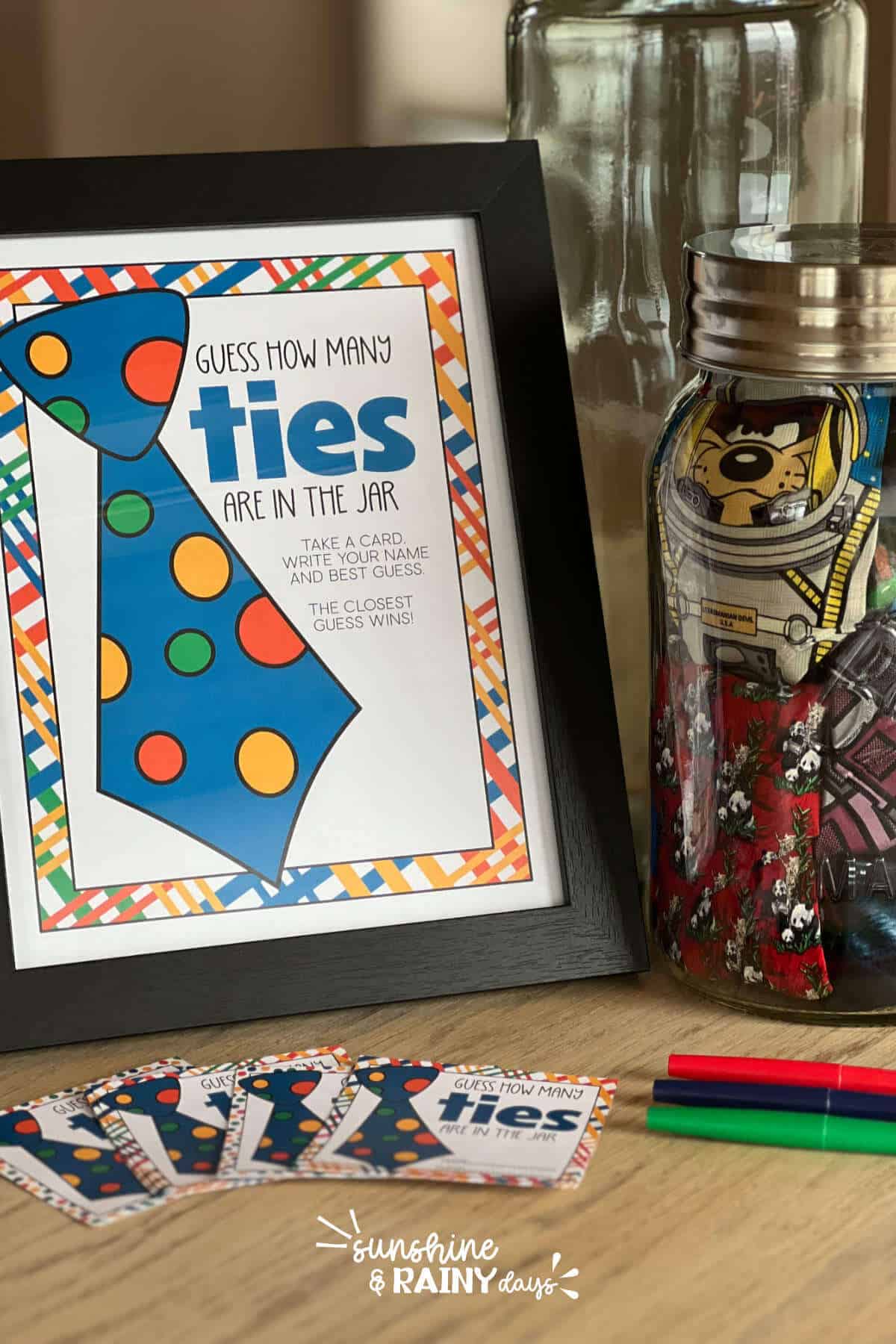 Guess How Many Ties Are In The Jar Father's Day Game - Sunshine and ...