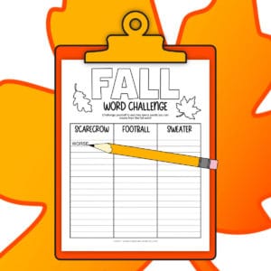 Fall Word Challenge - Sunshine and Rainy Days