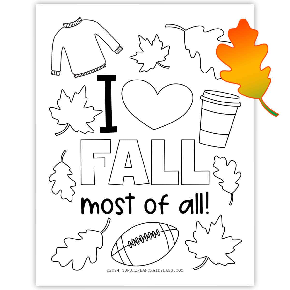 Free Printable Fall Coloring Pages - Sunshine and Rainy Days
