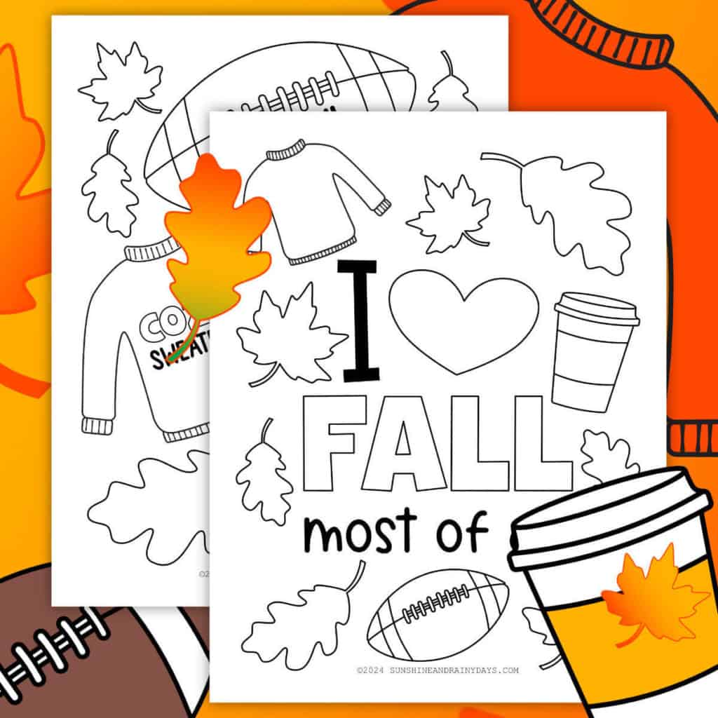 Free Printable Fall Coloring Pages - Sunshine and Rainy Days
